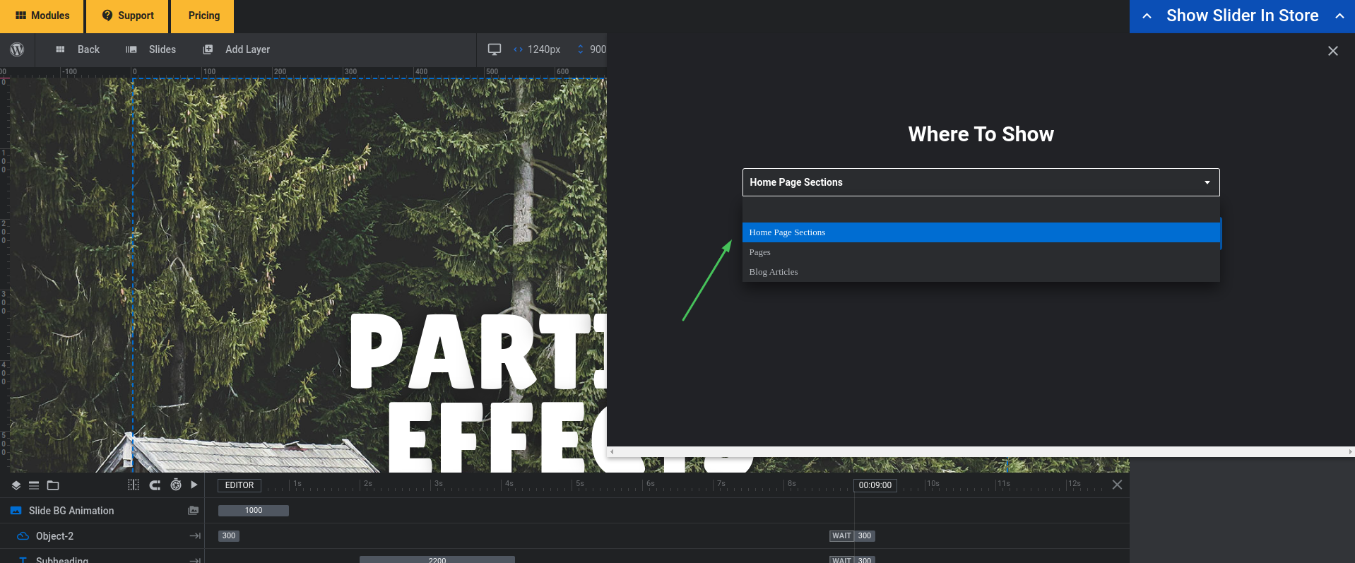 Slider from Template
