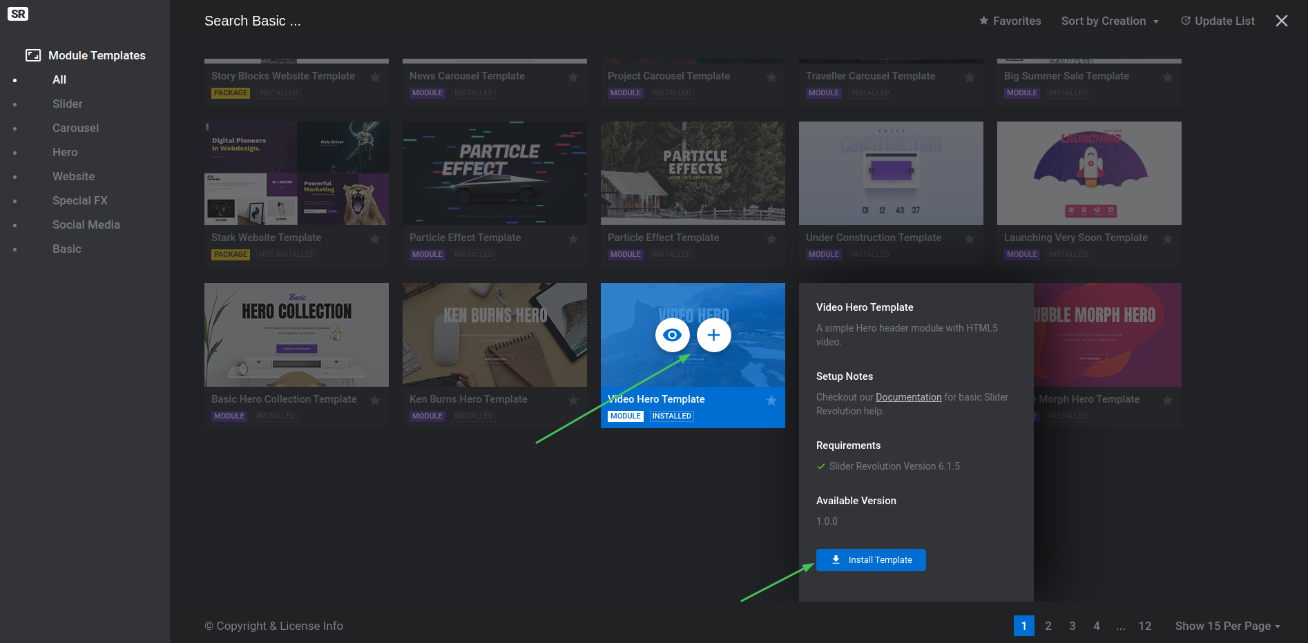 Slider from Template