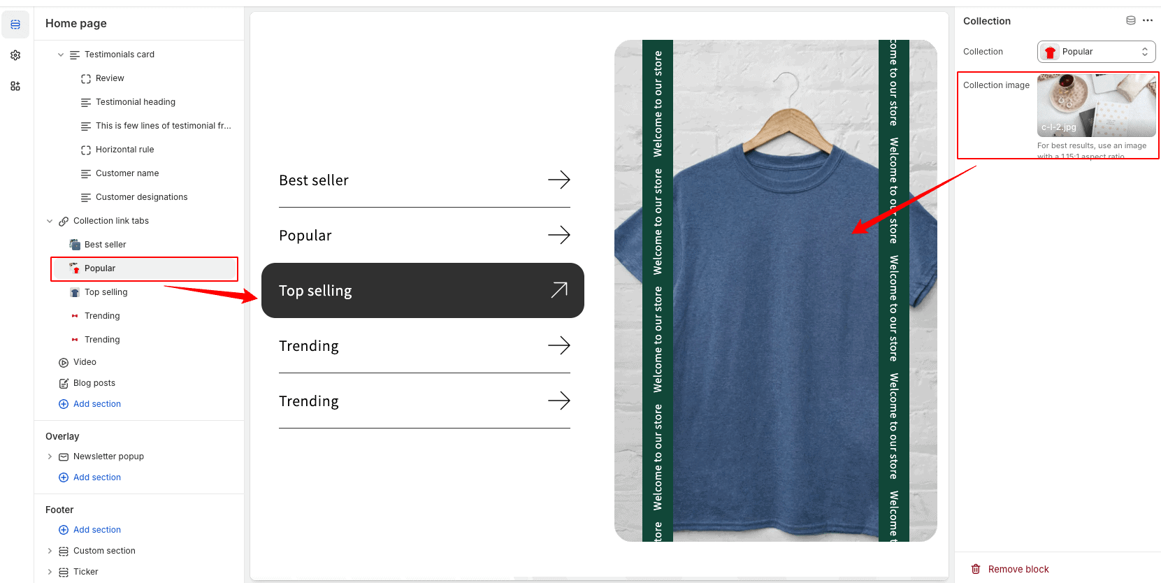 Collection Link Tabs - Shopidevs - Shopify Developers